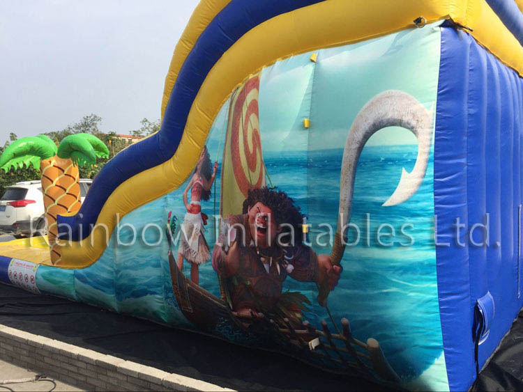 Outdoor Commercial Inflatable Moana Theme Water Slide Blow Up Vaiana ...